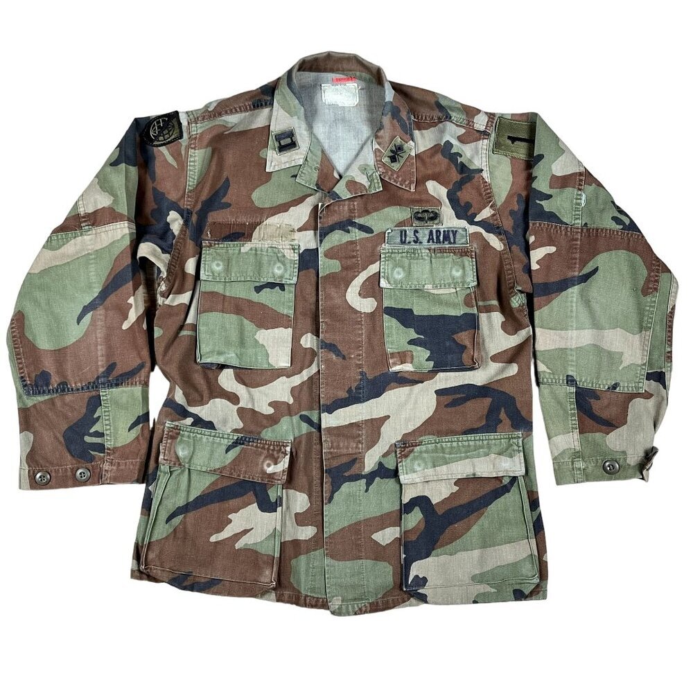 Vintage Military Us Army Camo Canvas Field Jacket Siz… - Gem